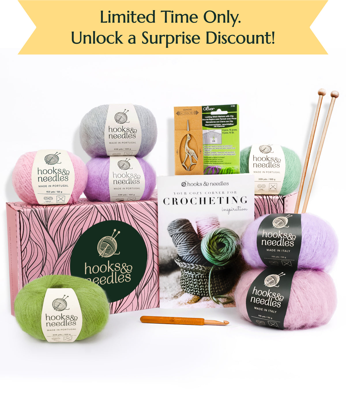Hooks & Needles Knitting and Crochet Subscription Box